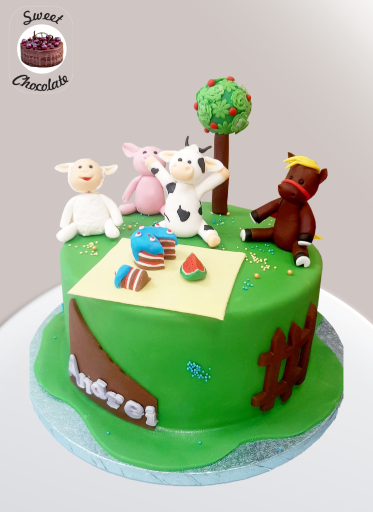 Tort Baietei Animalute Ferma – Sweet Chocolate